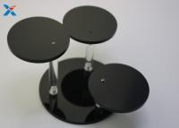 China Black Acrylic Jewelry Organizer Necklace Bracelet Earring Display With Round Tray for sale