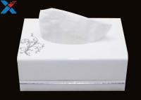 China White Custom Acrylic Boxes , Acrylic Tissue Box For Office / Home ROHS Certificate for sale