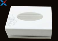 China White Custom Acrylic Boxes , Acrylic Tissue Box For Office / Home ROHS Certificate for sale