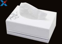 China White Custom Acrylic Boxes , Acrylic Tissue Box For Office / Home ROHS Certificate for sale