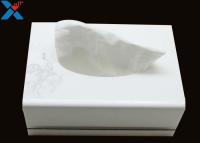 China White Custom Acrylic Boxes , Acrylic Tissue Box For Office / Home ROHS Certificate for sale
