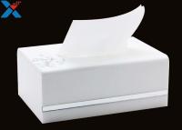 China White Custom Acrylic Boxes , Acrylic Tissue Box For Office / Home ROHS Certificate for sale