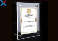 China Clear Acrylic Photo Frame A4 A3 Certificate / Business License Frame for sale