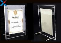 China Clear Acrylic Photo Frame A4 A3 Certificate / Business License Frame for sale