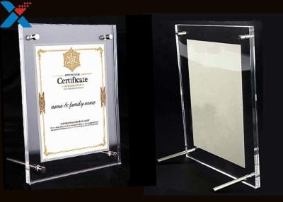 China Clear Acrylic Photo Frame A4 A3 Certificate / Business License Frame for sale