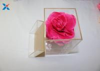 China Valentine ' S Fresh Rose Transparent Gift Box , Acrylic Flower Case Chemical Resisdence for sale
