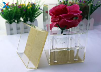 China Valentine ' S Fresh Rose Transparent Gift Box , Acrylic Flower Case Chemical Resisdence for sale