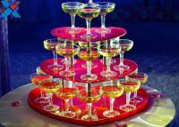 China Party Acrylic Wine Rack , 3 Layers Acrylic Champagne Tower For Wedding for sale