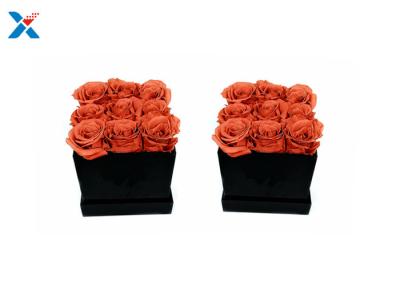 China Black Square Acrylic Flower Box Silk Screen Printing Logol Corrosion Resistance for sale