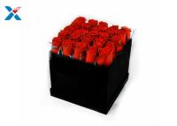 China Black Square Acrylic Flower Box Silk Screen Printing Logol Corrosion Resistance for sale