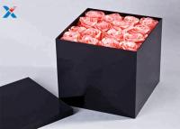 China Black Square Acrylic Flower Box Silk Screen Printing Logol Corrosion Resistance for sale
