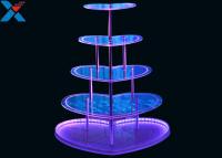 China Heart Shape Perspex Display Stand  , 5 Layers Champagne Acrylic Display Shelves for sale