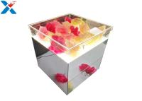 China Mirror Acrylic LED Box With Drawer , Flowers Packing Mirror Flower Box for sale