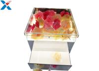China Mirror Acrylic LED Box With Drawer , Flowers Packing Mirror Flower Box for sale