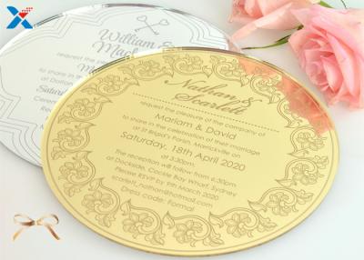 China Round Shape Acrylic Gifts / Acrylic Wedding Invitation Cards With Different Color for sale