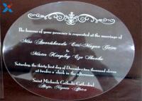 China Round Shape Acrylic Gifts / Acrylic Wedding Invitation Cards With Different Color for sale