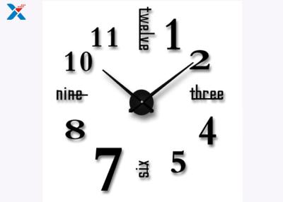China Decoration 3D Acrylic Wall Clock , Large Sticker Wall Clocks For Bedroom / Living Room for sale