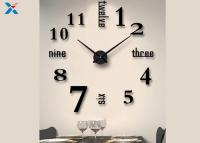 China Decoration 3D Acrylic Wall Clock , Large Sticker Wall Clocks For Bedroom / Living Room for sale
