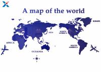 China Office Creative Acrylic Shapes Craft / 3D Acrylic Stereo World Map Wall Sticker for sale