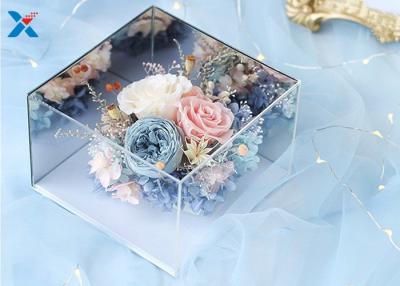 China Light Weight Mirror Acrylic Flower Box For Dry Fresh Flowers Non Flammable for sale