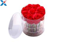 China Customized Thickness Acrylic Flower Box Round 11 Rose Containers With Lid for sale