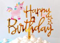 China Non - Toxic Acrylic Cake Topper For Happy Birthday / Wedding Party Decorations for sale