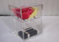 China 4 Holes Acrylic Flower Box 3mm Thickness Silk Screen Printing Logo With Drawer Lid for sale