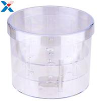 China Waterproof Acrylic Flower Box Makeup Organizer Holder Round Shape ROHS Approval for sale
