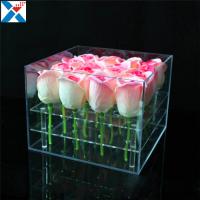 China Durable Square Acrylic Flower Box Makeup Organizer Rose Storage Cosmetic Case for sale