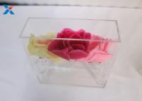 China 3 Holes Rectangle Acrylic Storage Containers Clear For Fresh / Preserved Flower for sale