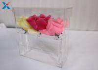 China 3 Holes Rectangle Acrylic Storage Containers Clear For Fresh / Preserved Flower for sale