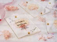 China acrylic invitation magnetic wedding and envelope card double layers flower for sale