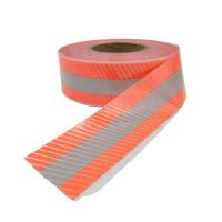 China 5cm Width Fluorescent Safety Tape with 450 cd/lx/m² Reflectivity - EN20471 Certified Orange Yellow Reflective Heat Transfer Vinyl for sale