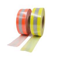 China 5cm Width Fluorescent Safety Tape with 450 cd/lx/m² Reflectivity - EN20471 Certified Orange Yellow Reflective Heat Transfer Vinyl for sale