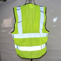 China Class 1 & 2 High Visibility Safety Vest with Pockets - 78-120cm Adjustable Waist, EN471 Certified for sale