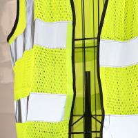China Class 1 & 2 High Visibility Safety Vest with Pockets - 78-120cm Adjustable Waist, EN471 Certified for sale