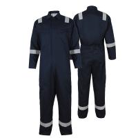 China 220g/m² Cotton Fire-Resistant Coverall with EN 20471 Class 3 High Visibility and Multiple Pockets for Industrial Safety for sale