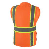 China 120gsm High Visibility Safety Vest with 6 Pockets - Zipper Closure Orange/Yellow Industrial Vest Sizes M-6XL for sale