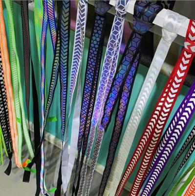 China Rainbow Reflective Plastic Zipper Tape 10-15cm EN471 Class 2 for Bags and Garments for sale