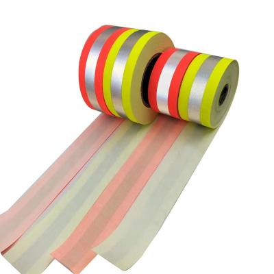 China Red Blue Reflective Cotton Fabric 1m x 50m Roll with 420cd Reflectivity for Safety Garments for sale