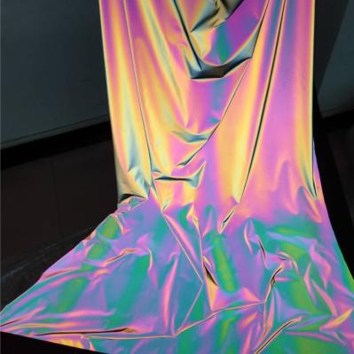 China Iridescent Rainbow Reflective Fabric - 140cm Width, 330 cd/(lx.m²) Brightness, EN20471 Certified Safety Material for sale