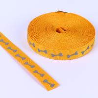 China Custom Elastic Polyester Jacquard Webbing Tape Reflective Dog Leash 50 Yards per Roll for sale