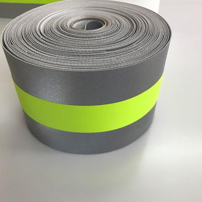 China Sew On Warning Reflective Tape 1m x 50m Roll with 420 cd/(lx·m²) Reflectivity for Safety Garments for sale