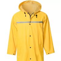 China ANSI Reflective Rain Jacket with Hood Men Lightweight Safety Emergency Coat PU Coated 500 Pcs MOQ for sale