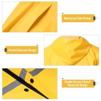 China ANSI Reflective Rain Jacket with Hood Men Lightweight Safety Emergency Coat PU Coated 500 Pcs MOQ for sale