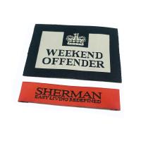 China Custom Woven Fabric Labels - 100% Polyester with 12 Color Options, Minimum Order 100 Pieces for Garments and Shoes for sale