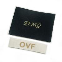China Custom Woven Fabric Labels - 100% Polyester with 12 Color Options, Minimum Order 100 Pieces for Garments and Shoes for sale