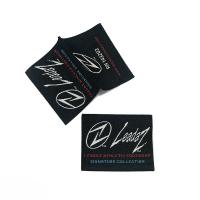China Custom Woven Fabric Labels - 100% Polyester with 12 Color Options, Minimum Order 100 Pieces for Garments and Shoes for sale