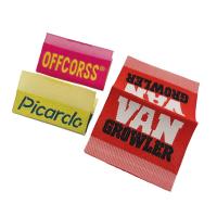 China Custom Woven Fabric Labels - 100% Polyester with 12 Color Options, Minimum Order 100 Pieces for Garments and Shoes for sale