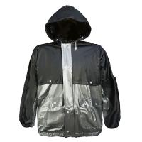 China Silver Reflective Cycling Rain Jacket with Waterproof Taped Seams and Adjustable Hood for Adult Safety Wear for sale